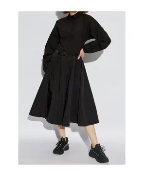Moncler Belted Flared Midi Skirt