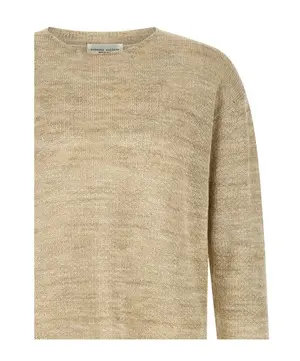 ROBERTO COLLINA Mouliné Crewneck Knitted Jumper - Beige