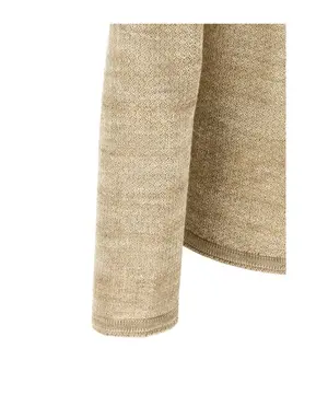 ROBERTO COLLINA Mouliné Crewneck Knitted Jumper - Beige