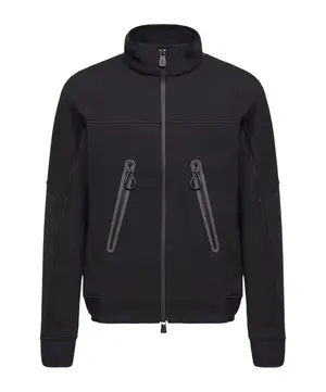 Moncler Logo Zip-up Sweatshirt - Black