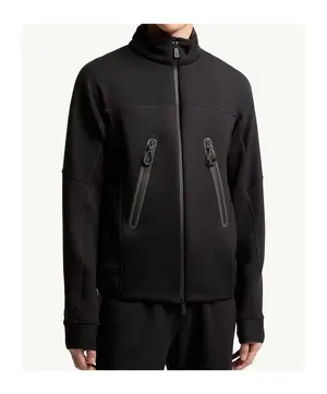 Moncler Logo Zip-up Sweatshirt - Black