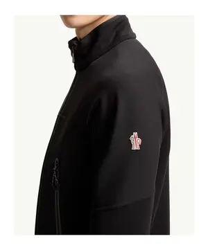 Moncler Logo Zip-up Sweatshirt - Black