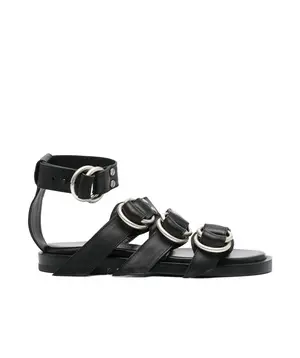 ANN DEMEULEMEESTER Leather Sandals With Buckle Detail - Black