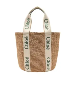 Chloé Woody Large Tote Bag - Beige