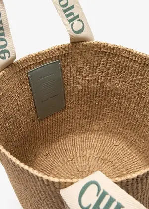 Chloé Woody Large Tote Bag - Beige