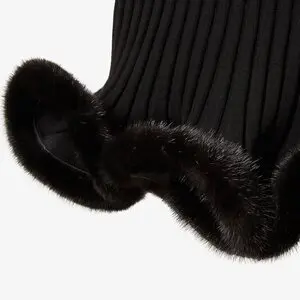 Fendi Wool And Mink Trim Dress