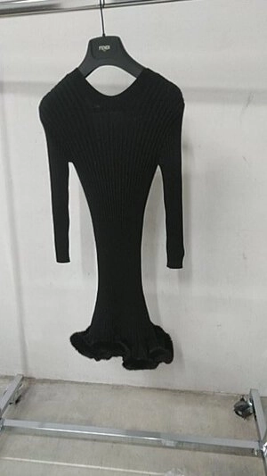 Fendi Wool And Mink Trim Dress