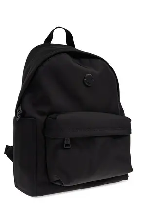 Moncler Logo Patch Zipped Backpack - Black