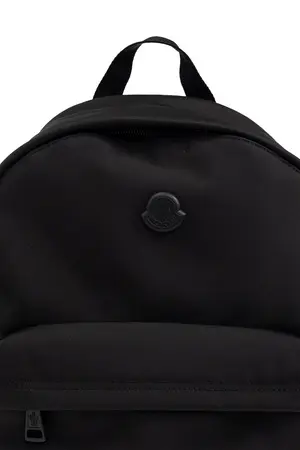 Moncler Logo Patch Zipped Backpack - Black