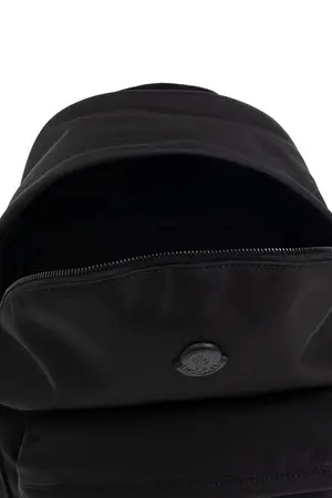 Moncler Logo Patch Zipped Backpack - Black