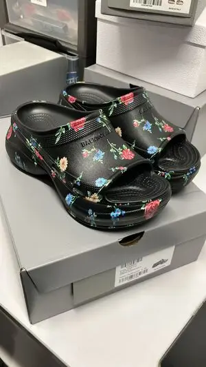 Balenciaga Rose Printed Pool Slides