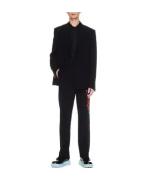 Off-White Logo Embroidered Straight Leg Trousers