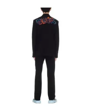 Off-White Logo Embroidered Straight Leg Trousers
