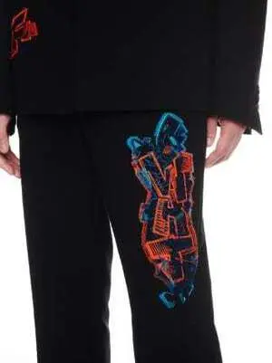 Off-White Logo Embroidered Straight Leg Trousers
