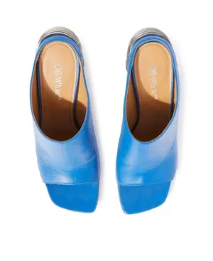Off-White Open Toe Mules With Sculptural Heel