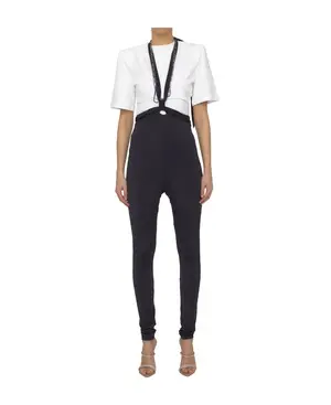 Attico Ruby Cut Out Detailed Halterneck-strap Leggings - Black