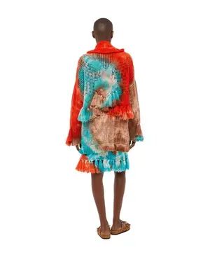 Alanui Tie-dye Fringed Cardigan - Red