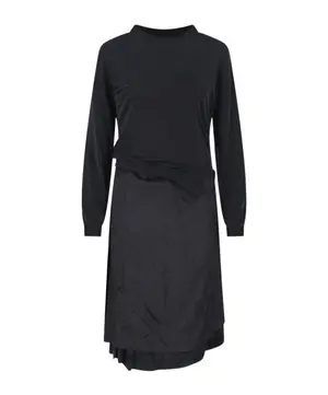 MAISON MARGIELA Long Sleeve Crewneck Dress - Black