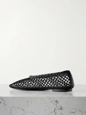 Staud Alba Crocheted Ballet Flats - Black