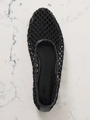 Staud Alba Crocheted Ballet Flats - Black