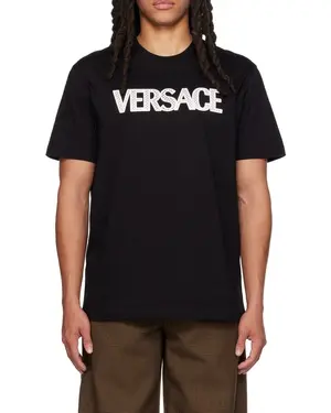 Versace Logo Detailed Crewneck T-shirt