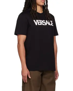 Versace Logo Detailed Crewneck T-shirt