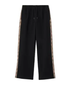 Burberry Drawstring Track Pants With Equestrian Knight Design - Black