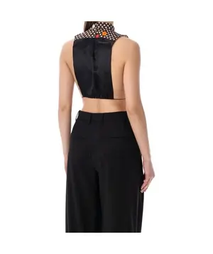 MAISON MARGIELA Sleeveless Floral Collared Button-up Top