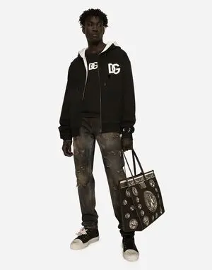 Dolce & Gabbana Dg Logo Zipped Hooded Cardigan