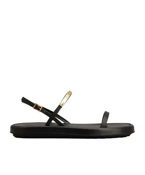TOD'S Ankle Strap Sandals With Metal Detail - Black