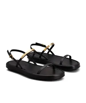 TOD'S Ankle Strap Sandals With Metal Detail - Black