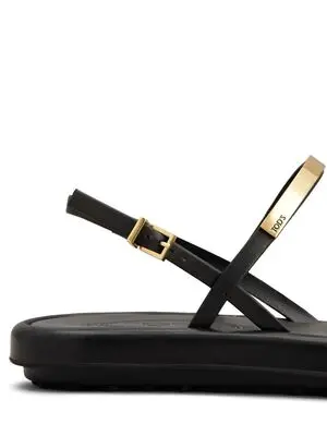 TOD'S Ankle Strap Sandals With Metal Detail - Black