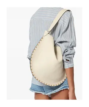 Isabel Marant Étoile Oskan Studded Shoulder Bag - Chalk