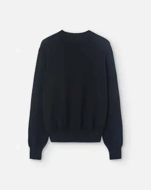 AMI Paris Logo Embroidered Crewneck Jumper - Black