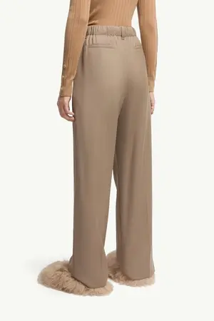 Moncler Wool Gabardine Tailored Pants - Brown