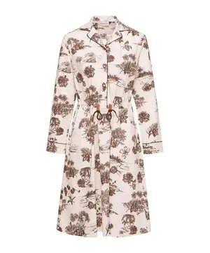 Moncler All Over Print Long Sleeve Dress