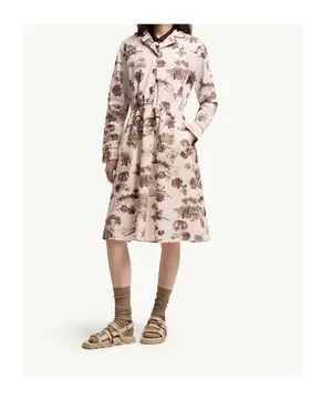 Moncler All Over Print Long Sleeve Dress