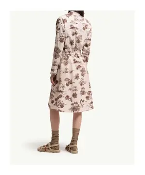 Moncler All Over Print Long Sleeve Dress