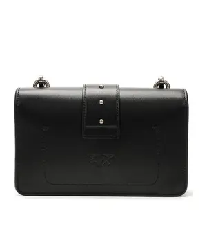 Pinko Flap Shoulder Bag With Bird Clasp - Black
