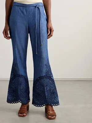 Zimmermann Embroidered Flared Jeans