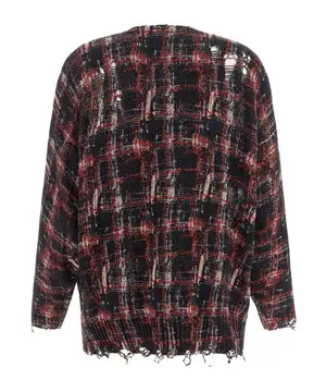 R13 Plaid Distressed Cardigan