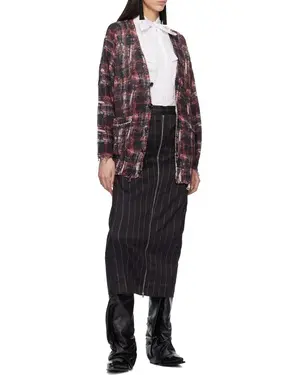 R13 Plaid Distressed Cardigan