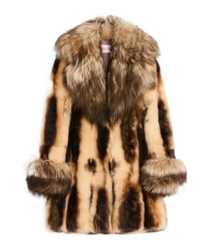 Valentino Garavani Long-sleeved Fur Coat - Beige