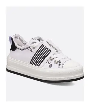 Dior Walk'n' Platform Sneaker With Diorgraphique Logo - White/black