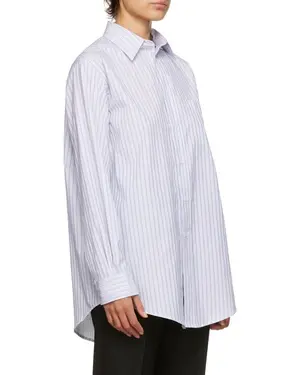 MAISON MARGIELA Pinstripe Cotton Poplin Shirt - White