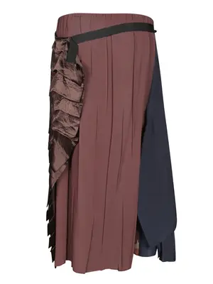 Prada Patchwork Wrap Midi Skirt
