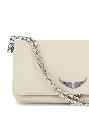 Zadig&Voltaire Rock Logo Plaque Clutch Bag - Nude