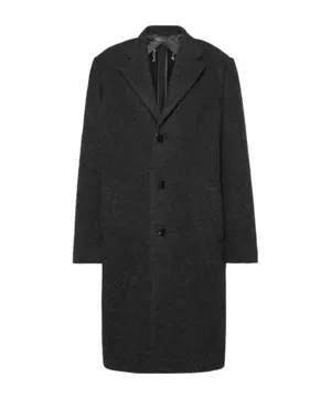 MAISON MARGIELA Single-breasted Wool Blend Coat - Anthracite