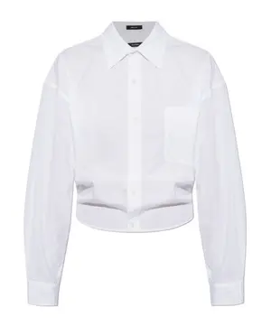 R13 Long Sleeve Collared Shirt With Chest Pocket