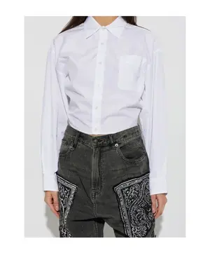 R13 Long Sleeve Collared Shirt With Chest Pocket